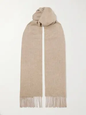Johnstons Of Elgin Fringed Cashmere Scarf - Neutrals
