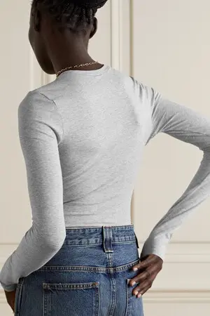 SKIMS Stretch-cotton Jersey Top - Gray