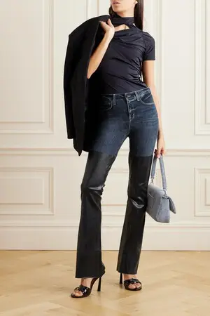 L'Agence Ruth Coated High-rise Flared Jeans