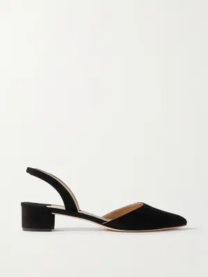 Manolo Blahnik Aspro Suede Slingback Pumps