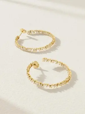 SUZANNE KALAN 18-karat Diamond Hoop Earrings - Gold