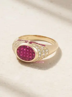 RAINBOW K Lady 14-karat Ruby And Diamond Signet Ring - Gold