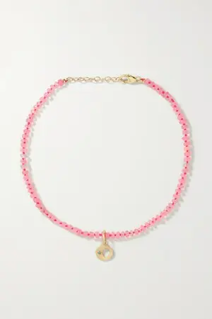 ANDREA FOHRMAN Mini Waning/ Waxing Gibbous 14-karat Gold, Opal And Turquoise Anklet - Pink