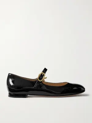 GIANVITO ROSSI Mary Jane Patent-leather Flats