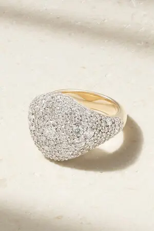 LUCY DELIUS Signature 14-karat Diamond Signet Ring - Gold