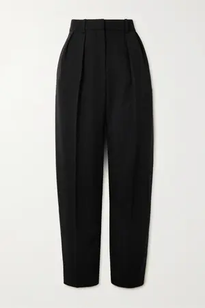 THE ROW Corby Pleated Wool-twill Pants