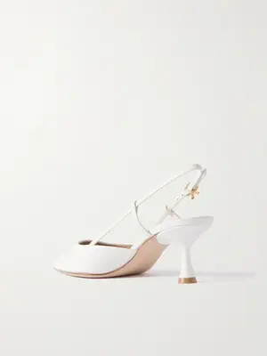 GIANVITO ROSSI Ascent 55 Leather Slingback Pumps - White