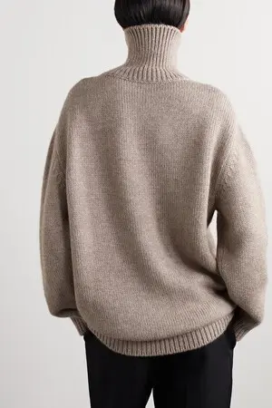 THE ROW Elu Oversized Alpaca And Silk-blend Turtleneck Sweater