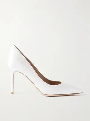 GIANVITO ROSSI 85 Satin Pumps - White
