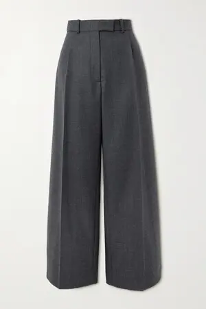 THE ROW Roan Pleated Wide-leg Wool Pants