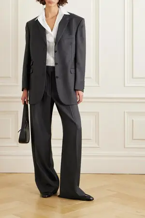 THE ROW Roan Pleated Wide-leg Wool Pants