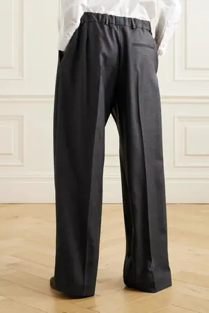 THE ROW Roan Pleated Wide-leg Wool Pants