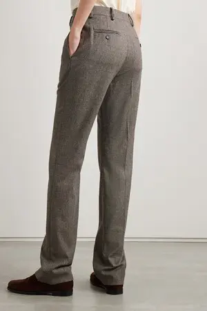Veronica De Piante Riley Herringbone Pinstriped Wool And Cashmere-blend Wide-leg Pants