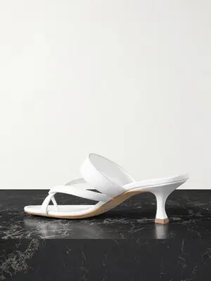 Manolo Blahnik Susa 50 Leather Sandals - White