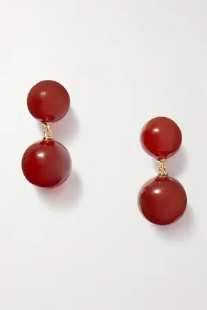 LIÉ STUDIO LIÉ STUDIO The Hannah Gold-plated Carnelian Dangle Earrings Red