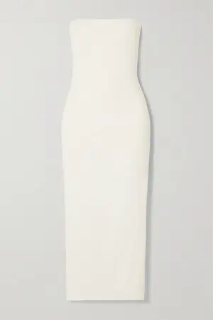 Alex Perry Callan Strapless Crepe Midi Dress - White