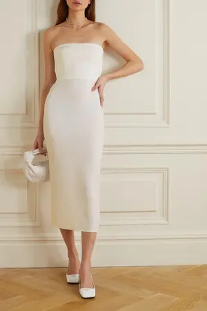 Alex Perry Callan Strapless Crepe Midi Dress