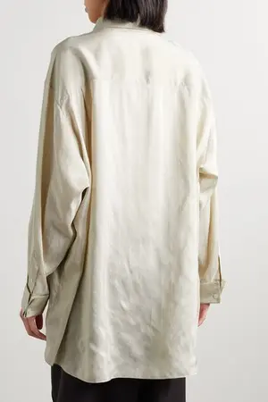 THE ROW Nomoon Oversized Striped Silk Shirt