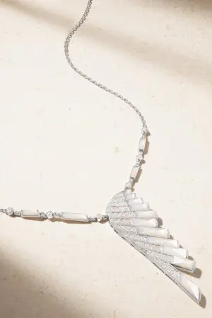 GARRARD Wings Rising Mother-of-pearl And Diamond Necklace - Gold
