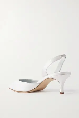 Manolo Blahnik Carolyne Bridal 50 Slingback Pumps - White