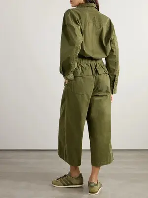 Denimist Utility Belted Cropped Denim Jumpsuit