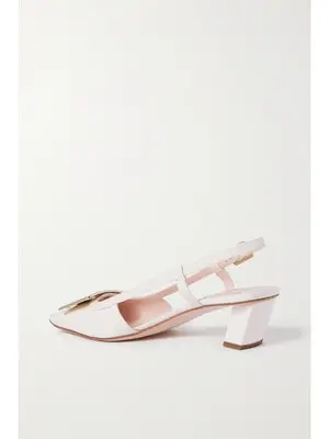 ROGER VIVIER Belle Vivier 45 Patent-leather Slingback Pumps
