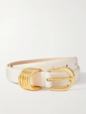 DEHANCHE Déhanche Hollyhock Leather Belt Ivory