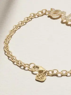 SYDNEY EVAN Large Mama Script Diamond Bracelet