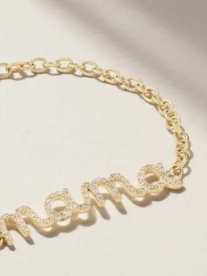 SYDNEY EVAN Large Mama Script Diamond Bracelet
