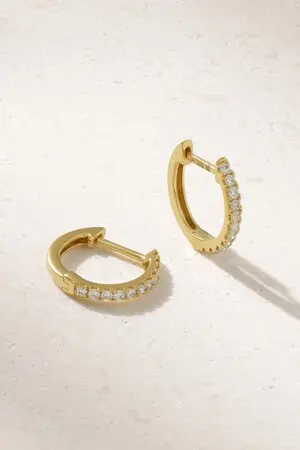 ANITA KO Huggies 18-karat Diamond Earrings - Gold