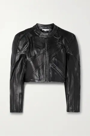 Acne Studios Paneled Distressed Leather Jacket