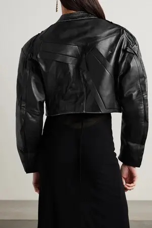 Acne Studios Paneled Distressed Leather Jacket