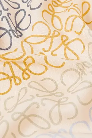 Loewe Fringed Printed Wool, Silk And Cashmere-blend Scarf