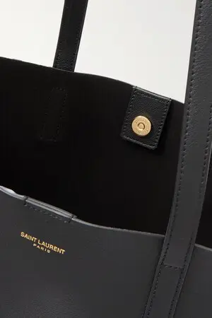 Saint Laurent Leather Tote With Pouch - Black