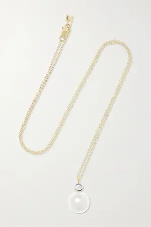Mateo 14-karat Pearl And Diamond Necklace - Gold