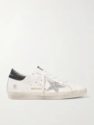 GOLDEN GOOSE Superstar Distressed Glitter Sneakers
