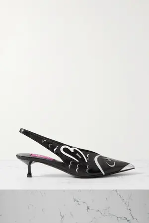 Emilio Pucci Studded Leather Slingback Pumps