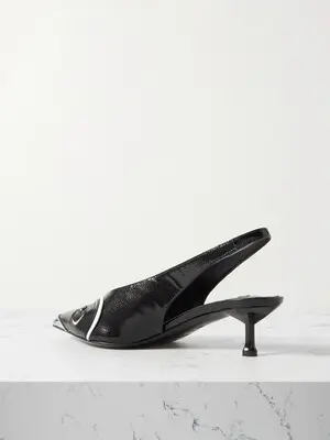 Emilio Pucci Studded Leather Slingback Pumps