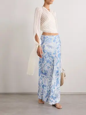 Stella McCartney Printed Silk-twill Maxi Skirt