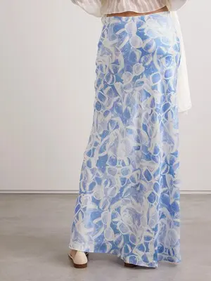 Stella McCartney Printed Silk-twill Maxi Skirt