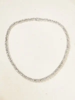 SUZANNE KALAN 18-karat White Diamond Tennis Necklace - Gold