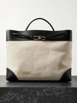 Bottega Veneta Andiamo Large Leather-trimmed Canvas Tote - Ecru