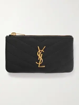 Saint Laurent Cassandre Quilted Leather Wallet - Black
