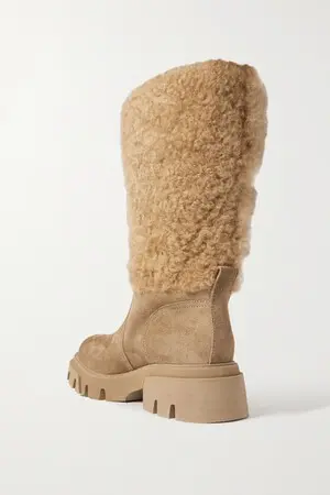 Brunello Cucinelli Shearling And Suede Boots