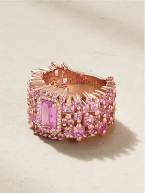 SUZANNE KALAN 18-karat Rose Sapphire And Diamond Ring - Gold