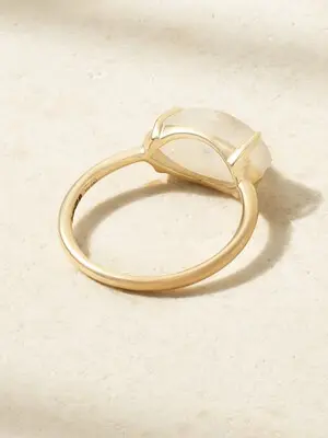 SYDNEY EVAN Evil Eye 14-karat Moonstone And Pearl Ring