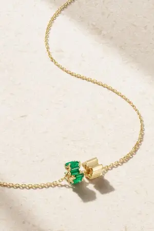 SUZANNE KALAN 18-karat Emerald Necklace - Gold