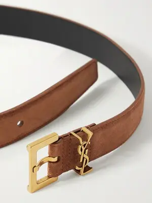 Saint Laurent Cassandre Suede Belt