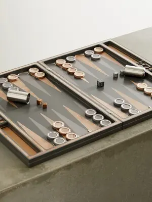 Brunello Cucinelli Walnut Wood, Krion And Stainless Steel Backgammon Set - Brown