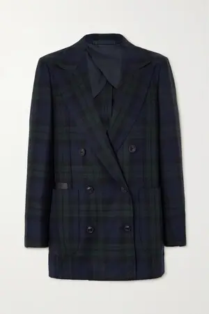 Purdey Double-breasted Checked Blazer
